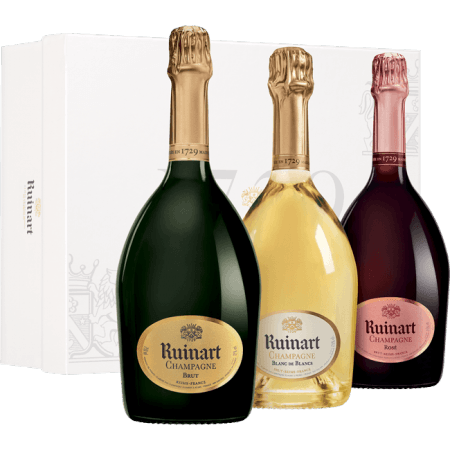CHAMPAGNE RUINART - CAVE URBAINE 3 BOTELLAS - BLANC DE BLANCS - ROSE - BRUT